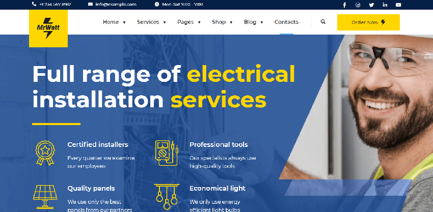 Best WordPress Themes for Electricians and Electrical Engineers ...