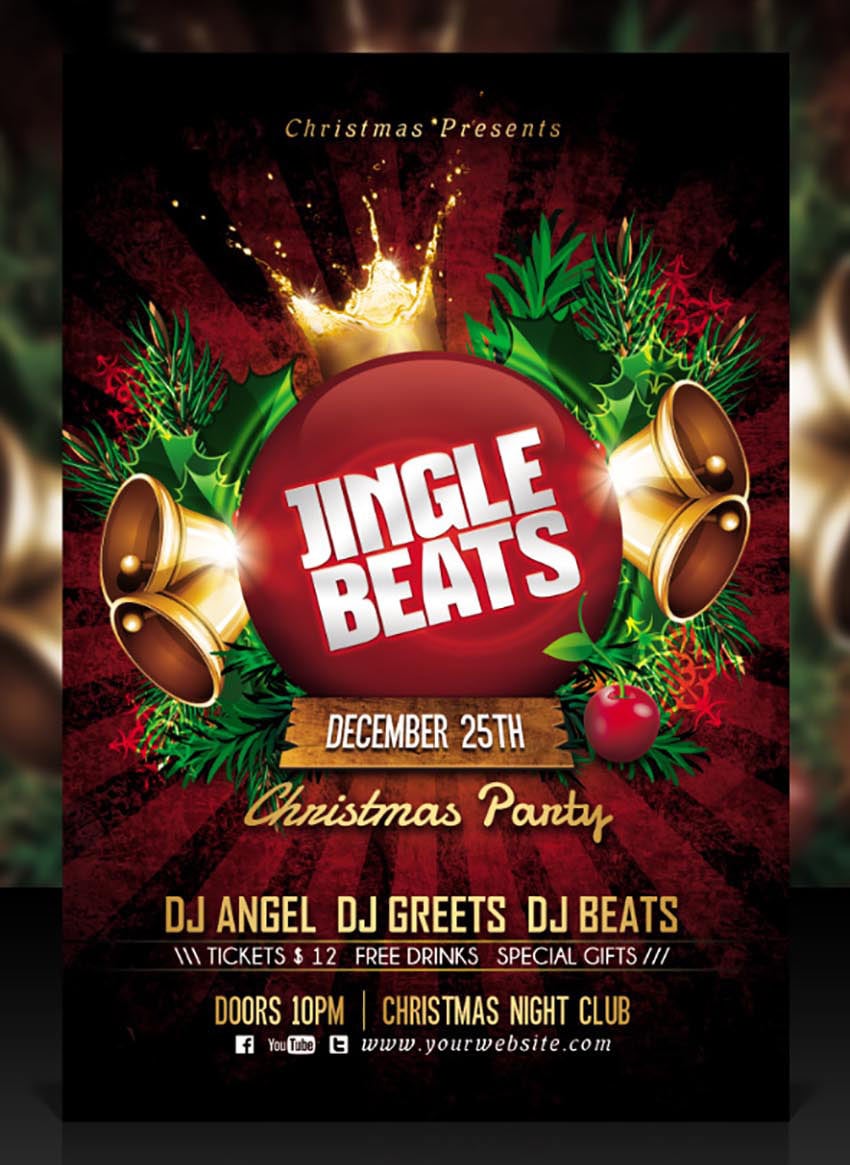 50+ Amazing Christmas and New Year's Eve Flyers for the Holiday Season