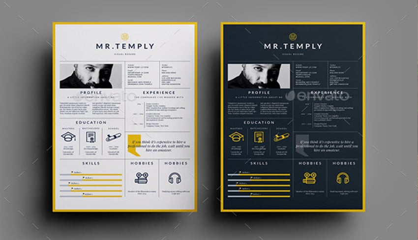 7 Striking Print Resume Templates for Visual Artists | Envato Tuts+