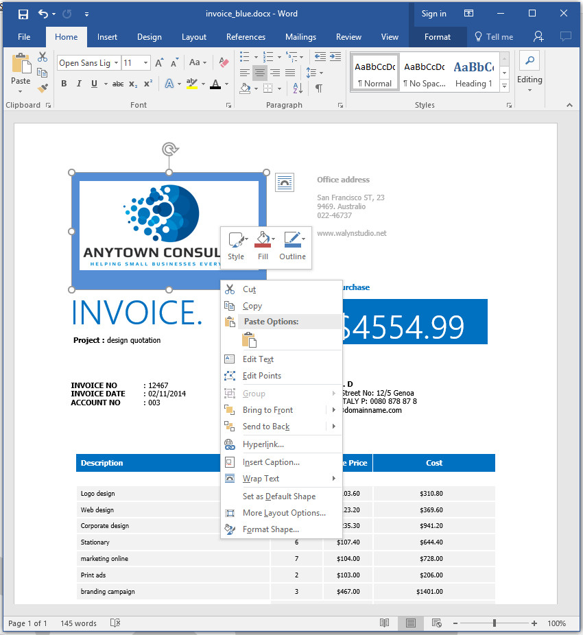 How to Make an Invoice in Word: From a Professional Template | Envato Tuts+