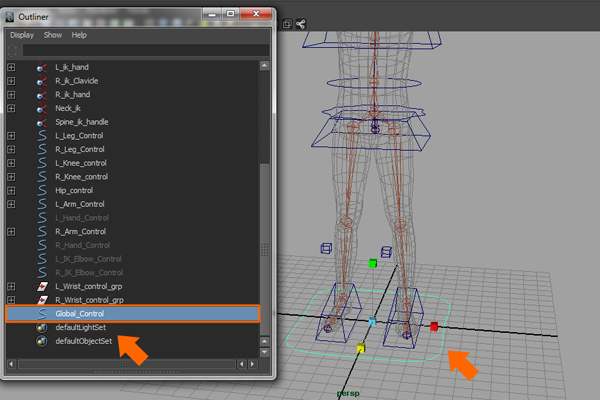 Building A Complete Human Character Rig In Maya, Global Control and ...