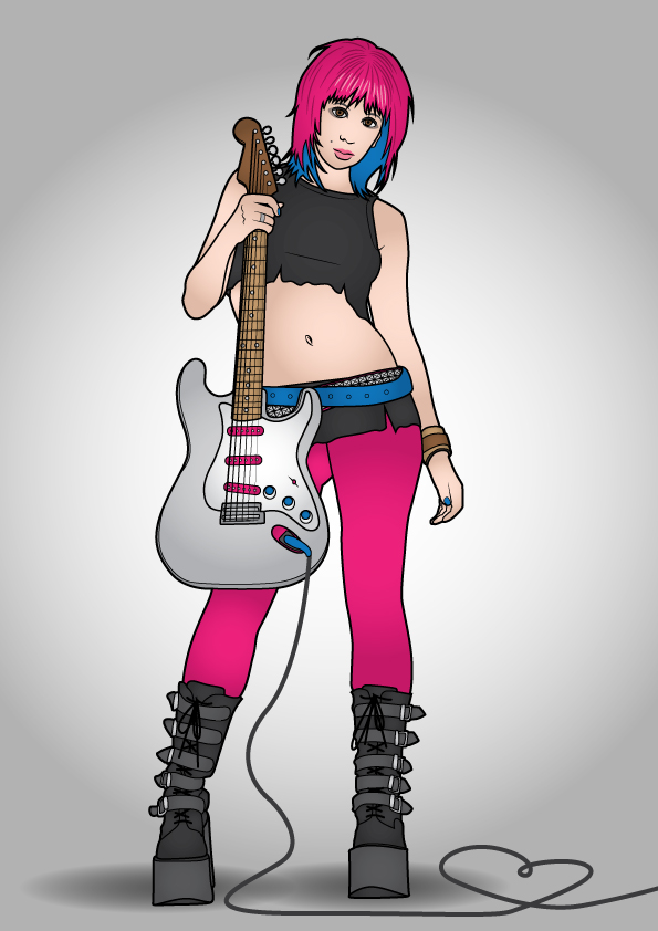 How to Create a Rock Girl with "Beautiful Strokes" in Adobe Illustrator ...
