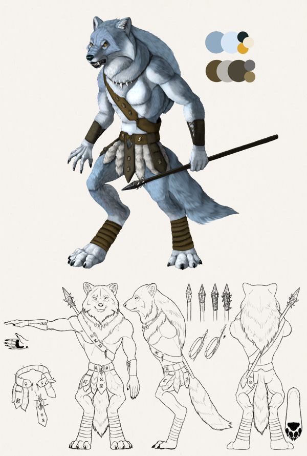 Design a Model Sheet of a Werewolf Warrior in Adobe Photoshop: Painting ...