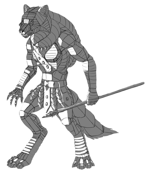 Design a Model Sheet of a Werewolf Warrior in Adobe Photoshop: Painting ...