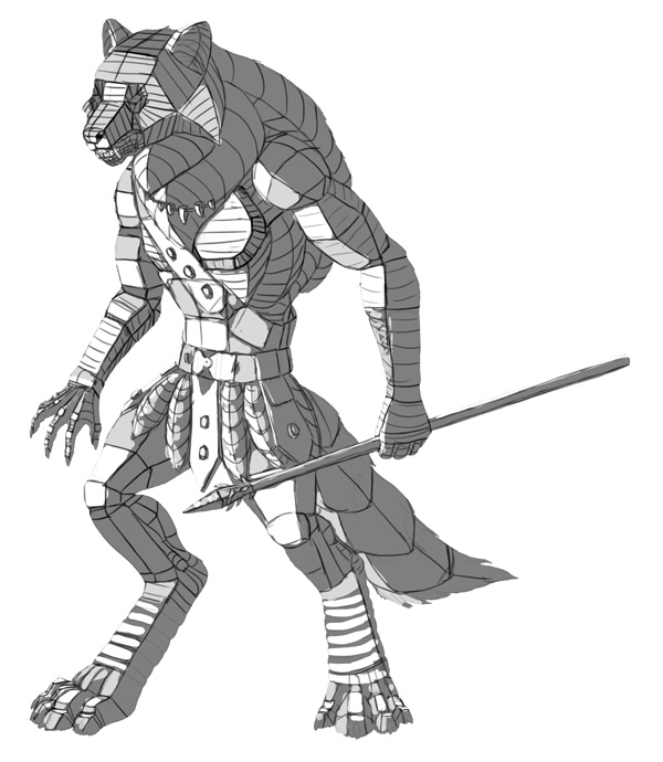 Design a Model Sheet of a Werewolf Warrior in Adobe Photoshop: Painting ...