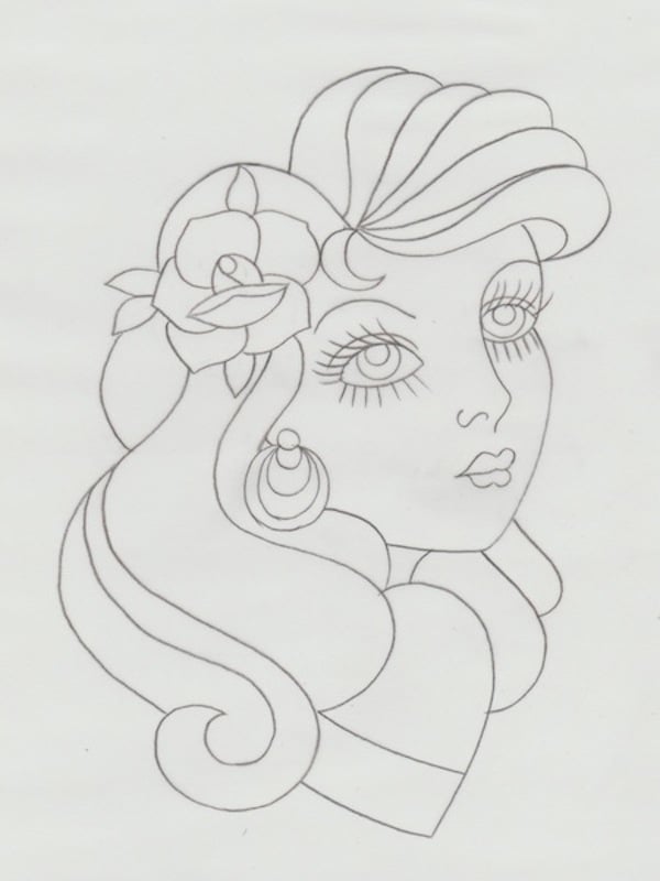 How to Draw a Vintage Pin-Up Portrait Tattoo Illustration | Envato Tuts+