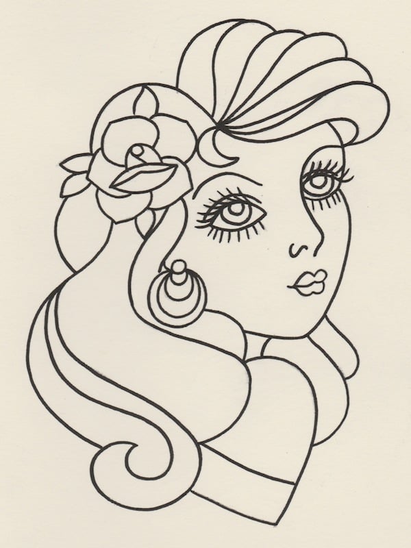 How to Draw a Vintage Pin-Up Portrait Tattoo Illustration | Envato Tuts+