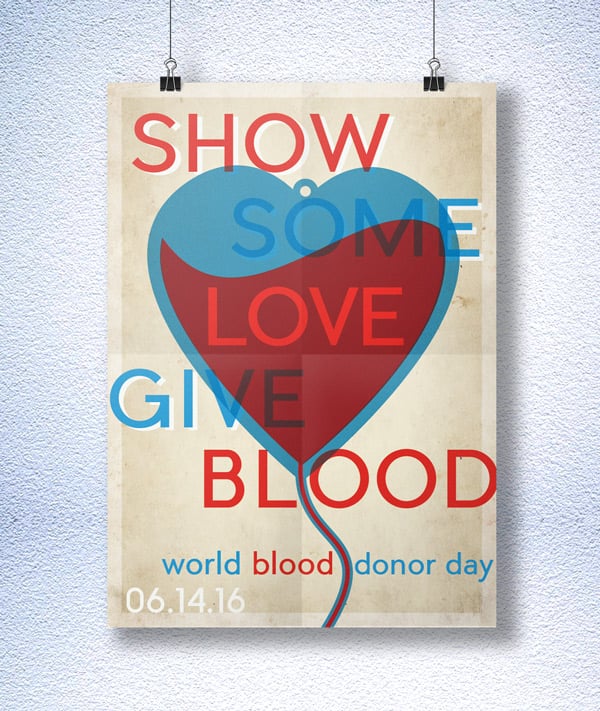 How to Create a Vintage Style Poster for World Blood Donor Day in Adobe ...