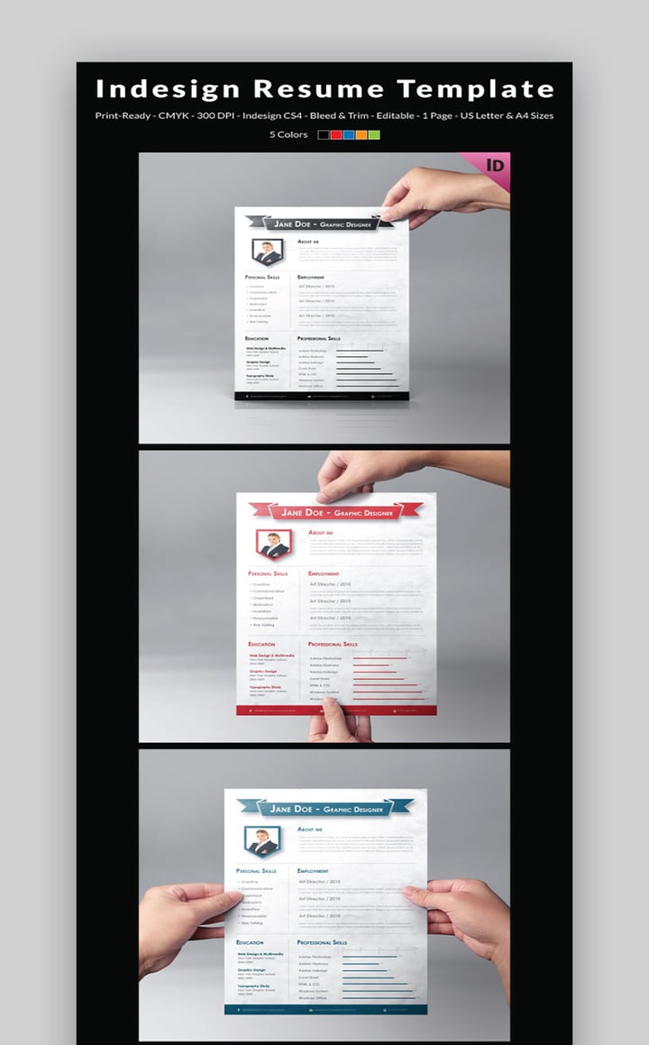 25+ meilleurs modèles de CV InDesign (Téléchargements Pro gratuits)