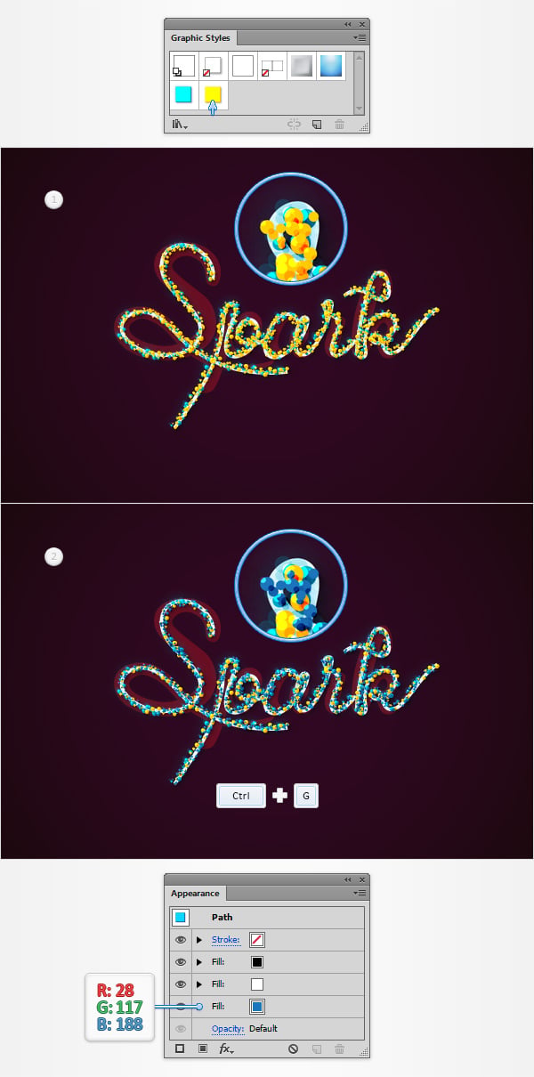 How to Create a Colorful, Sparkly Text Effect in Adobe Illustrator ...