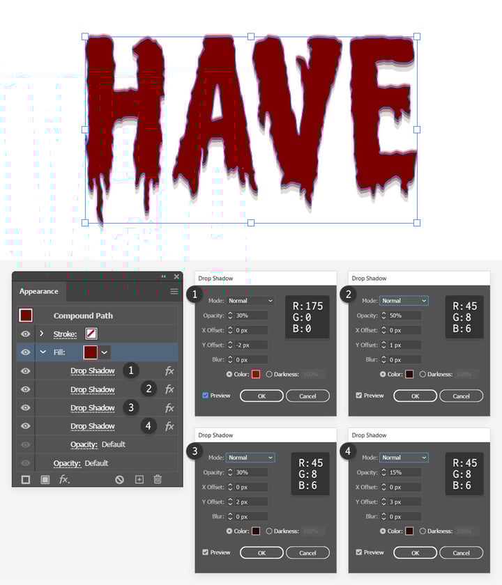 How to Create a Dripping Blood Text Effect in Adobe Illustrator ...