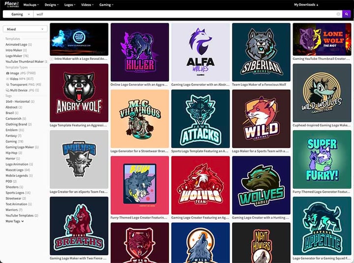 41 Cool Logos de Lobos con Diseño Gamer (generador de logos gaming ...