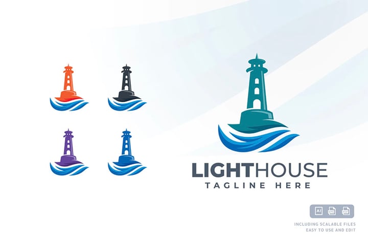 44 Best Lighthouse Logo Designs (Examples to Download!) | Envato Tuts+