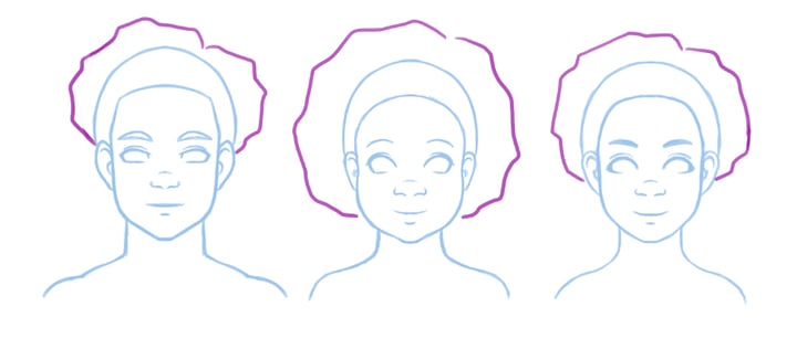 How to Draw Natural, Textured, Afro Hair (How to Draw Curly Hair ...