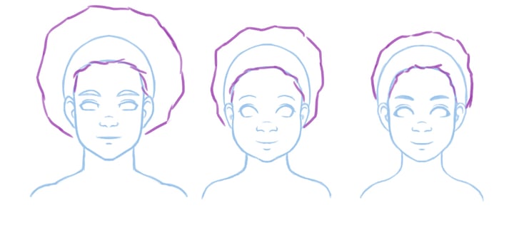 How to Draw Natural, Textured, Afro Hair (How to Draw Curly Hair ...