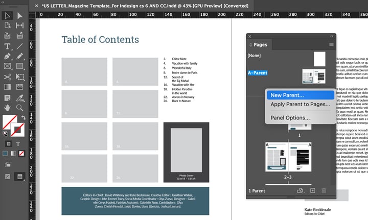 How to Edit Parent Pages in InDesign | Envato Tuts+