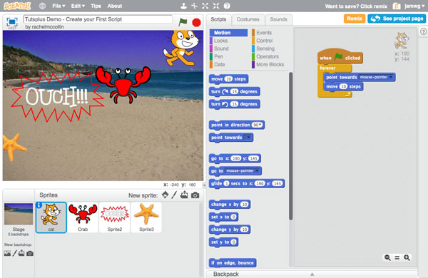 Working With Motion, Looks and Sound in Scratch | Envato Tuts+