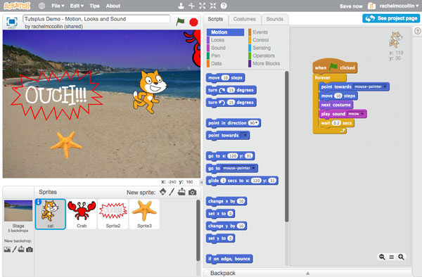 Working With Motion, Looks and Sound in Scratch | Envato Tuts+