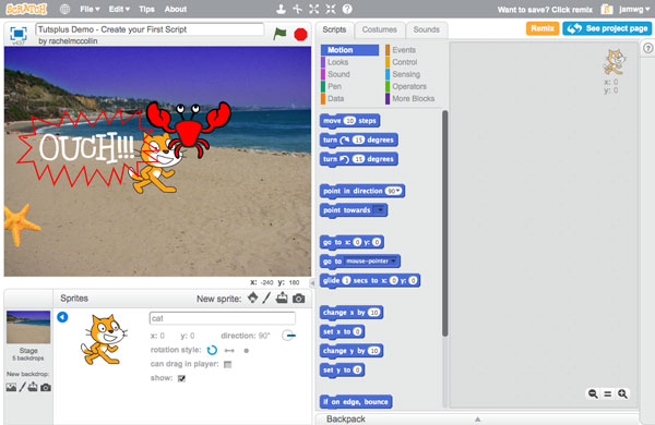 Working With Motion, Looks and Sound in Scratch | Envato Tuts+