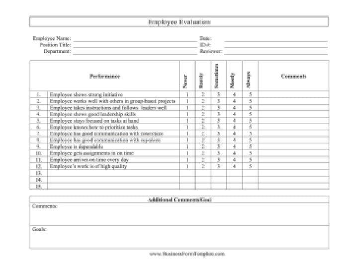 20 Best Free Employee Evaluation Form Templates in Word Format 2025 ...