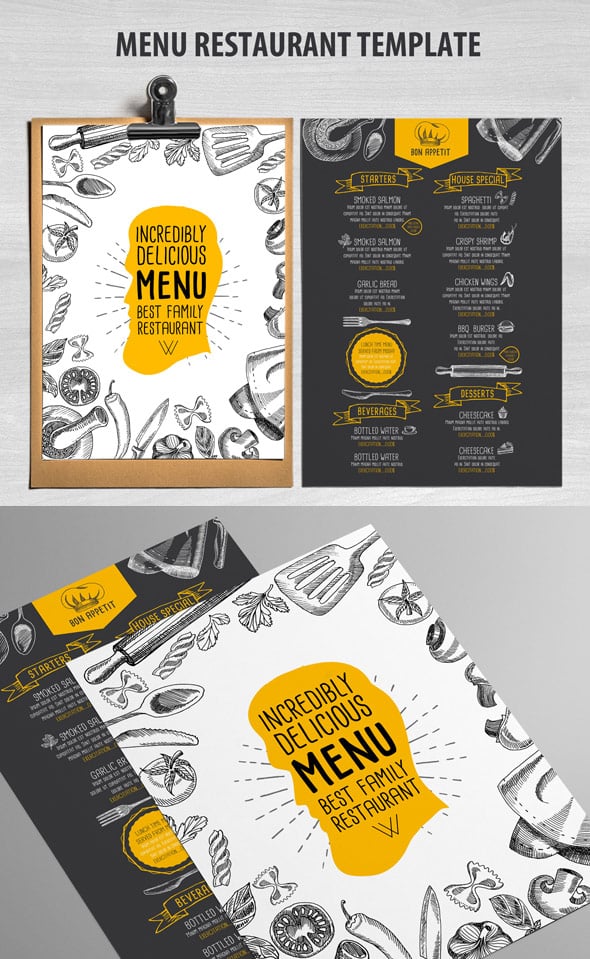 20 Templates Menu Restoran dengan Disain Kreatif | Envato Tuts+