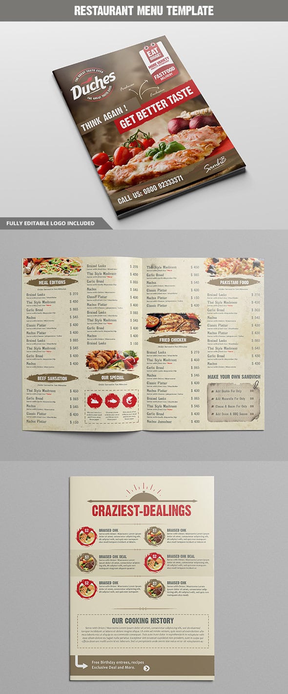 20 Modelos de Cardápio de Restaurante com Designs Criativos | Envato Tuts+