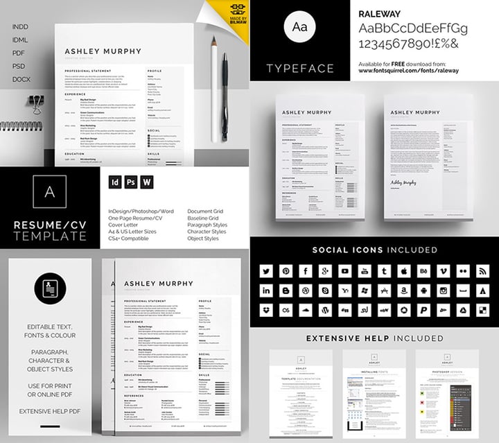 15+ Template Resume MS Word Profesional - Dengan Desain Sederhana ...