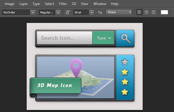 Design a Search Bar and Image Display Interface in Adobe Photoshop