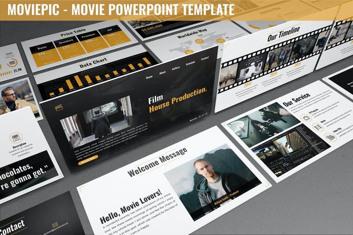 24 Free Movie PowerPoint PPT Templates for Film Presentations 2025 ...