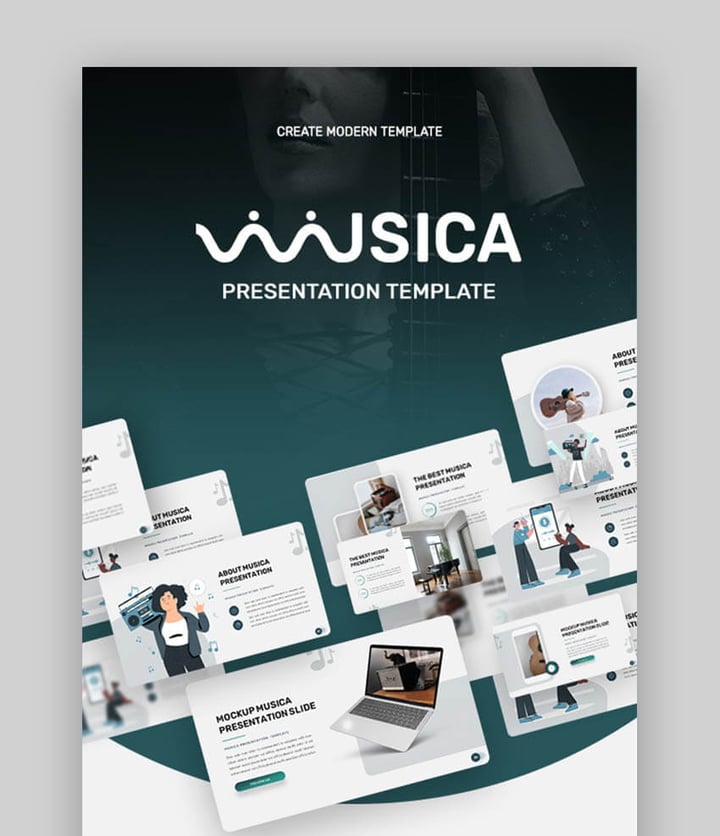 20 Free Music Theme PowerPoint Templates + PPT Backgrounds 2022