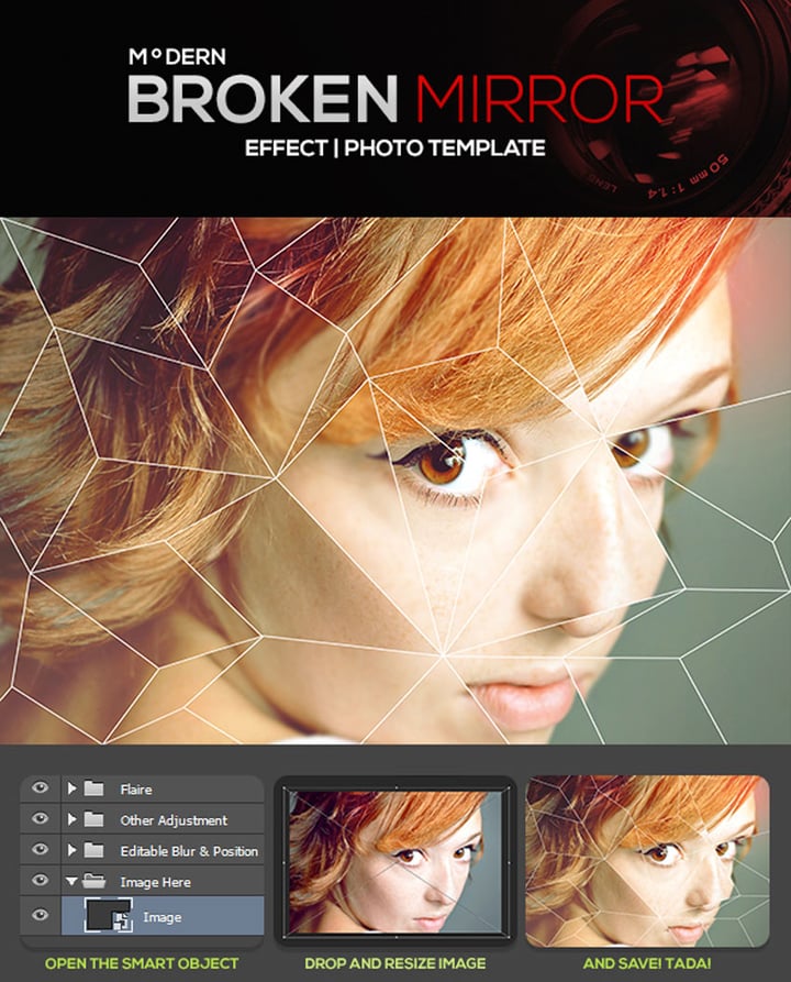20 Quick-to-Use Photo Mirror Effect Photoshop Actions