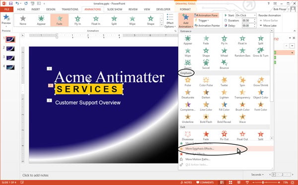 Cómo controlar la animación de PowerPoint con el panel de animación ...