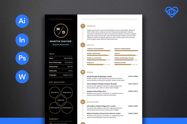 How to Make a Creative Resume in Photoshop Quickly (With PSD Templates ...