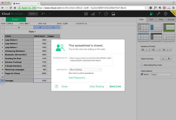 Getting Started With Numbers for iCloud | Envato Tuts+