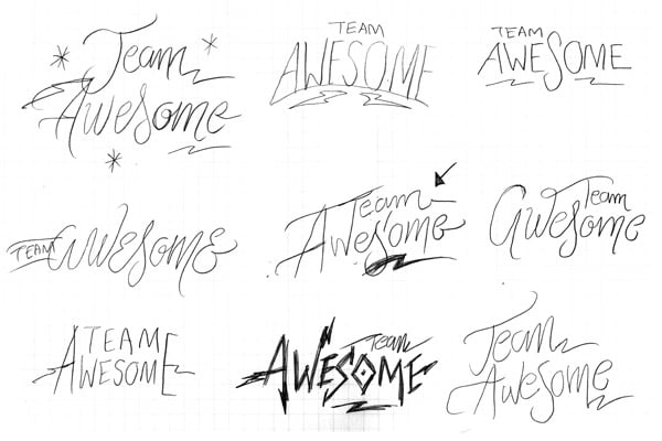 Team Awesome: From Hand-Lettered Logotype to Vector in Adobe ...