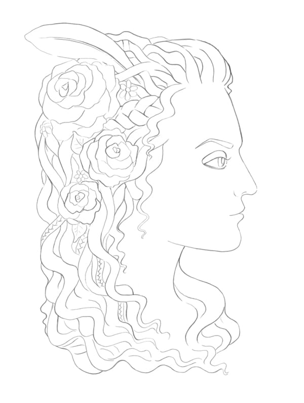 How to Create a Medieval-Style Female Profile With Ink and Pencils ...