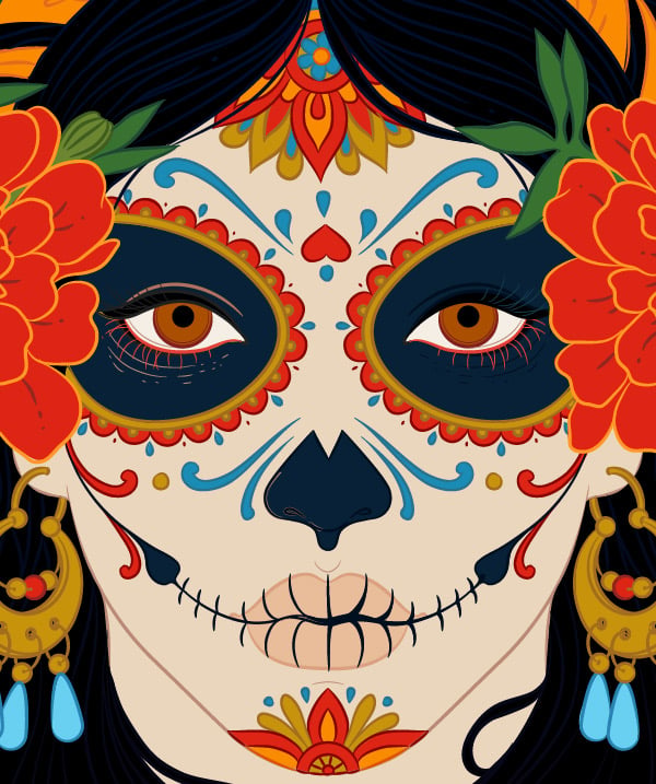 How to Create a Vibrant Day of the Dead Portrait in Adobe Illustrator ...