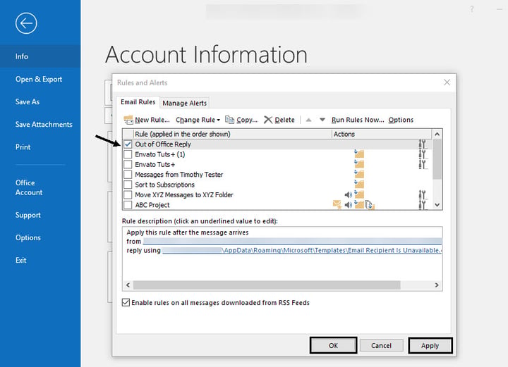 Thiết lập thư trả lời vắng mặt tự động trong Outlook | Envato Tuts+