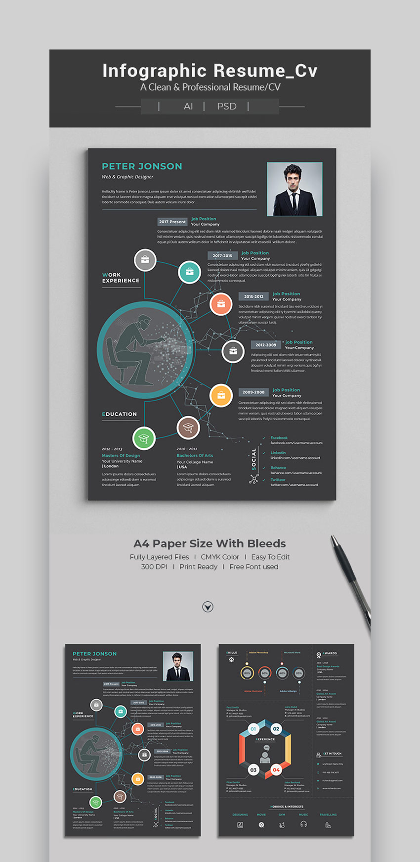 Infographic Resume Template Word Inter Disciplina